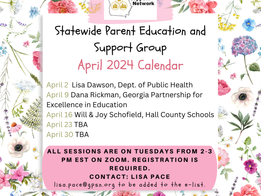 Weekly Parent Support Meeting – Georgia Parent Support Network